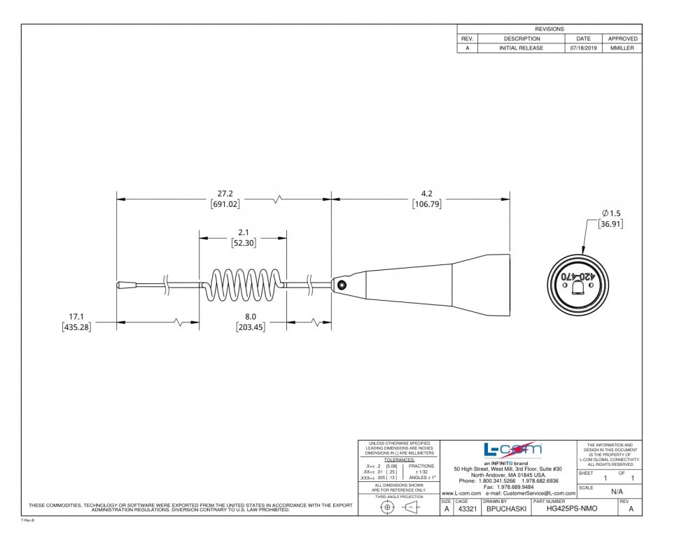 HG425PS-NMO technical document page