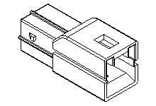3.30mm Pitch Wire-to-Wire Inertia Lock Plug Housing, Single Row, 2 Circuits, Red for sale