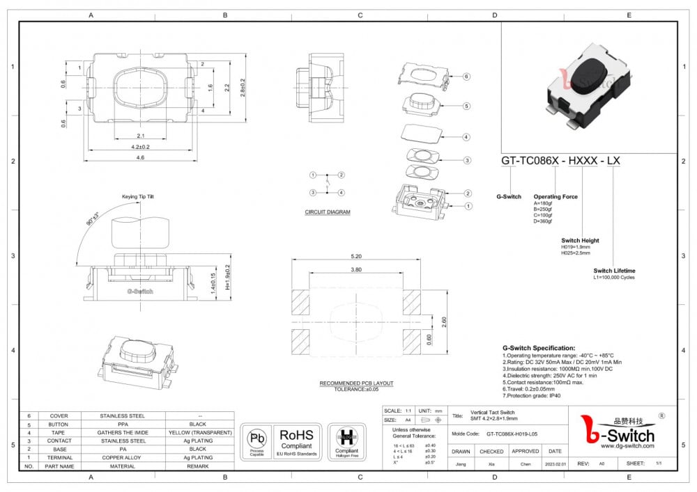 GT-TC086B-H025-L1 technical document page