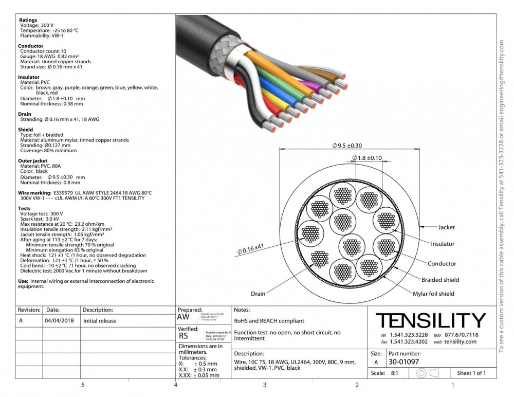 Tensility International 30-01097 product drawing