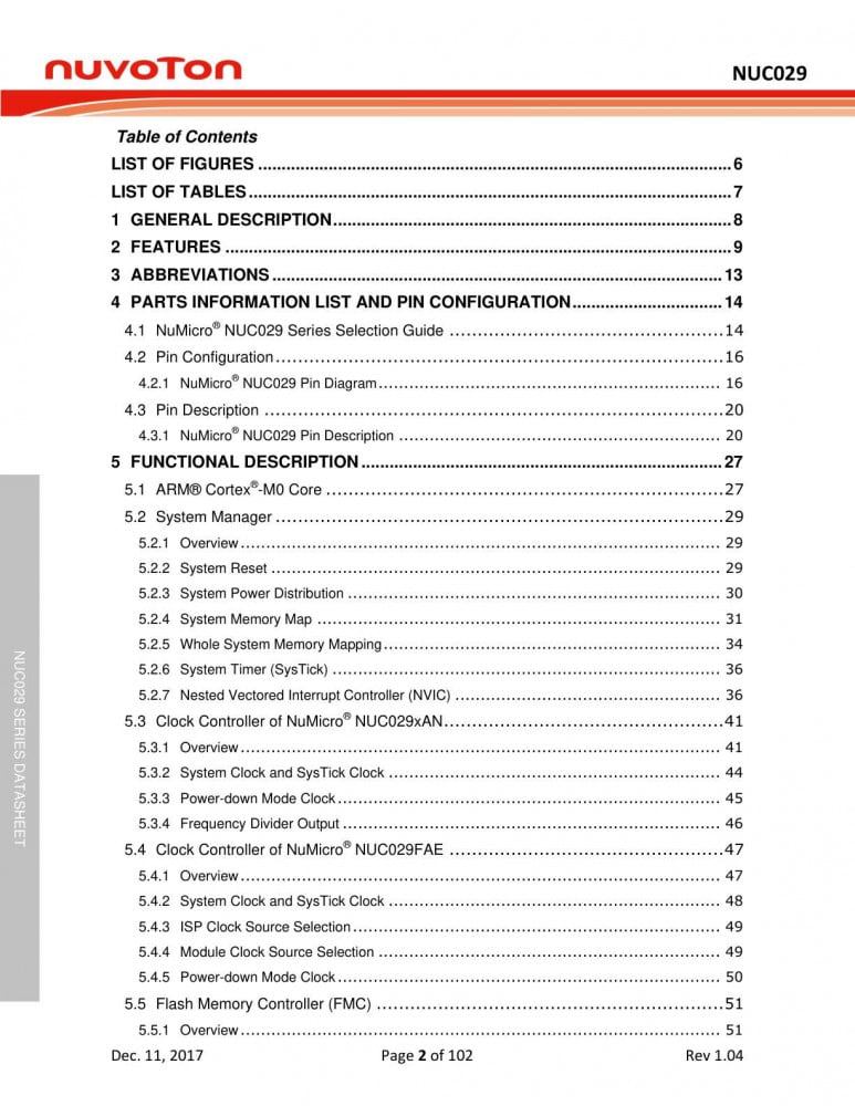 NUC029 datasheet page 2