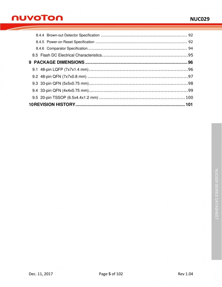 NUC029 datasheet page 5