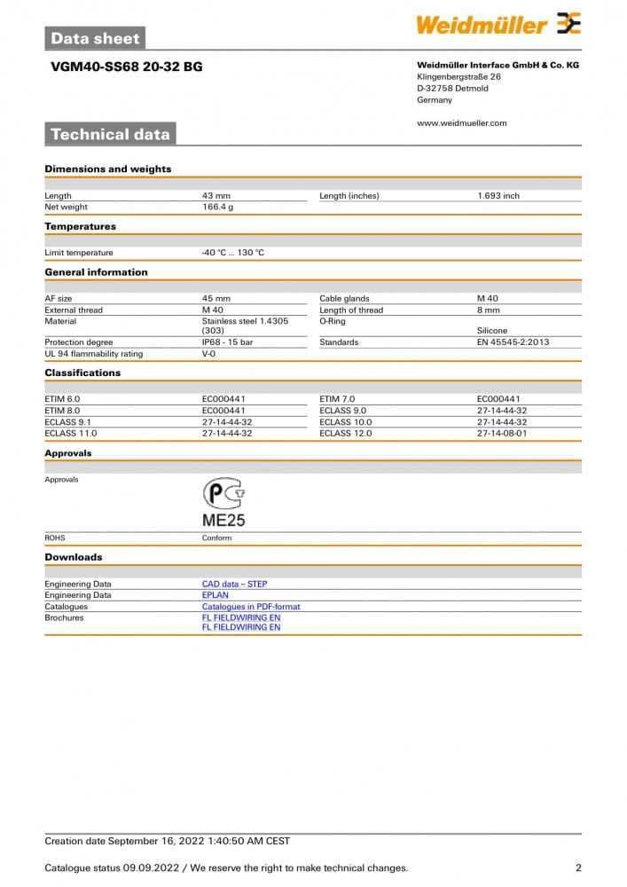 WEIDMULLER 1193590000 technical document page 2