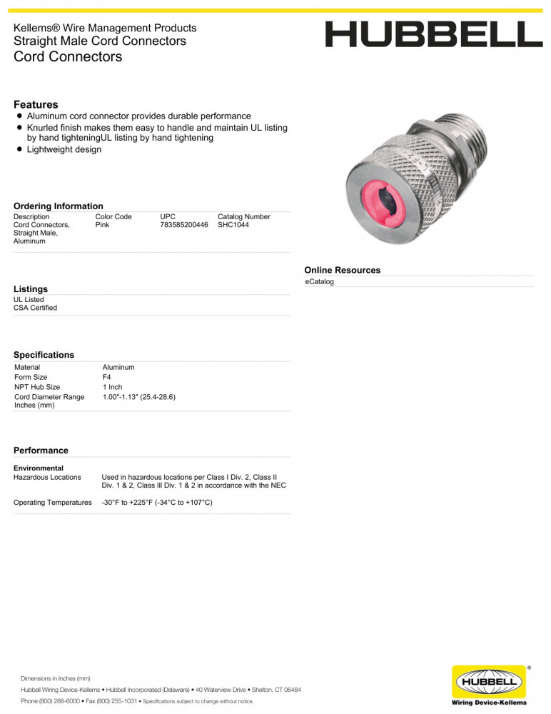 SHC1044 product documentation preview