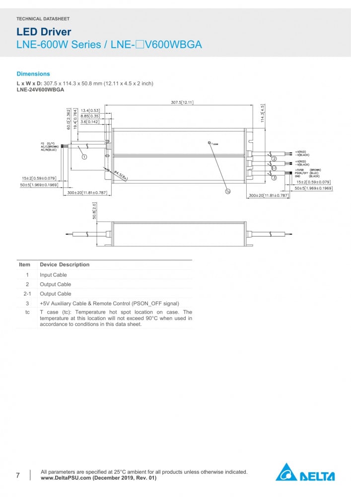 DELTA LNE-24V600WBGA datasheet page 7
