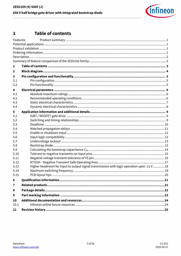 2ED2109S06F datasheet page 3