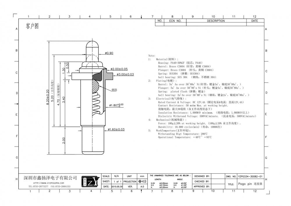 YZP0334-30082-01 packaging specification page 3