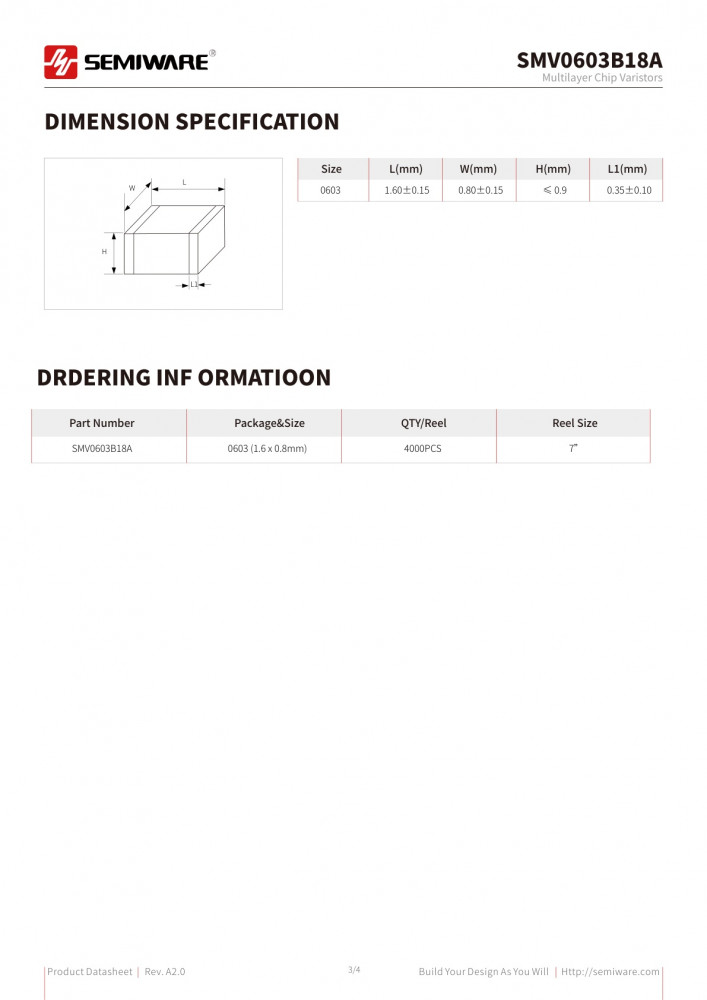 SMV0603B18A datasheet page 3