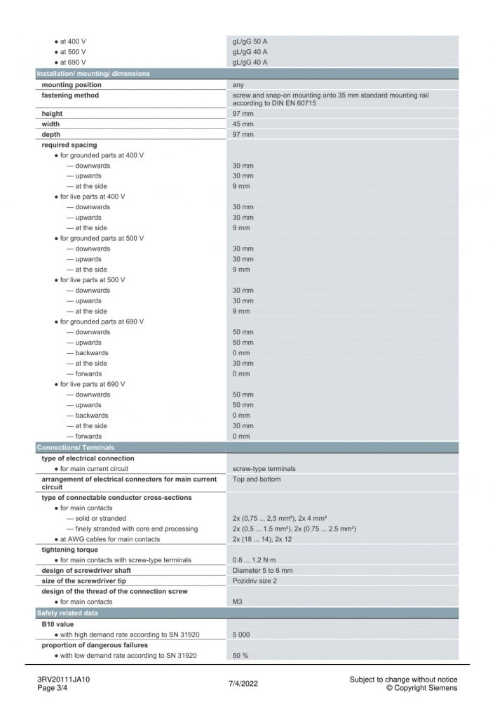 3RV20111JA10 technical document page 3