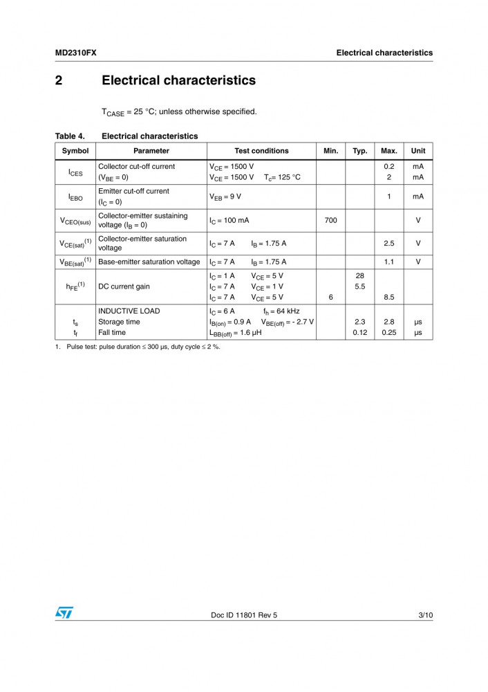 MD2310FX datasheet page 3