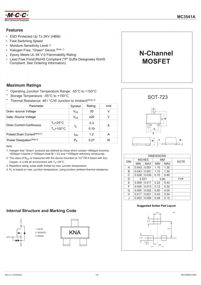 MC3541A-TP datasheet page 1