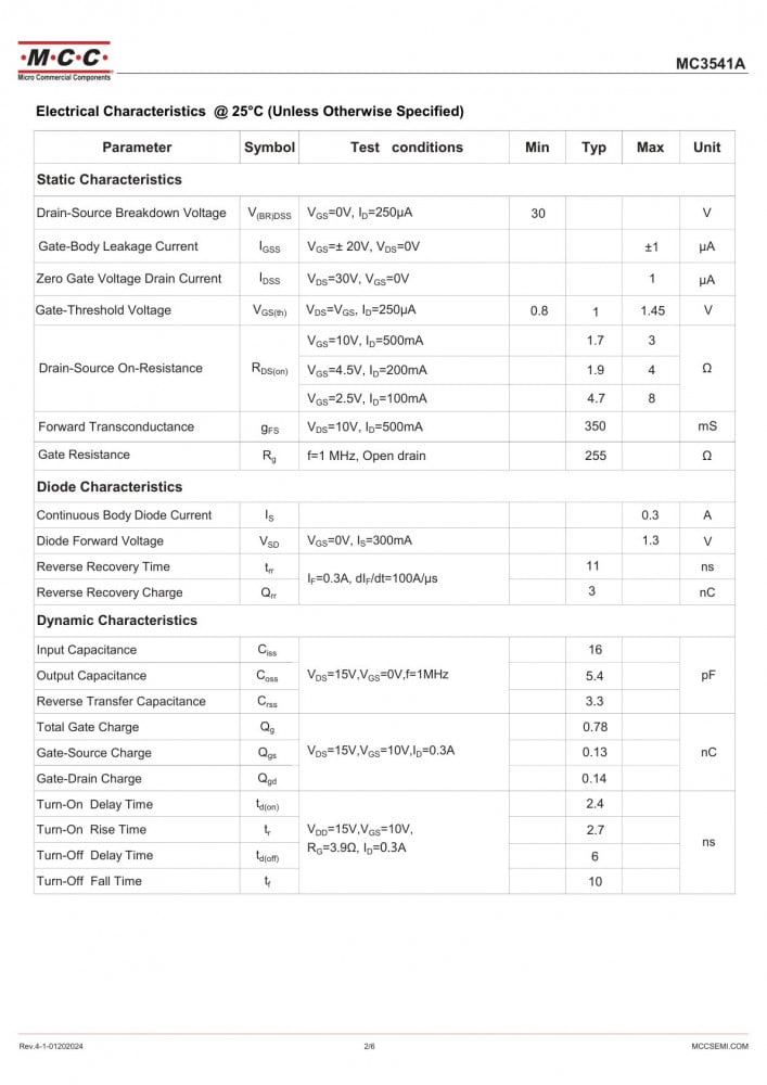 MC3541A-TP datasheet page 2
