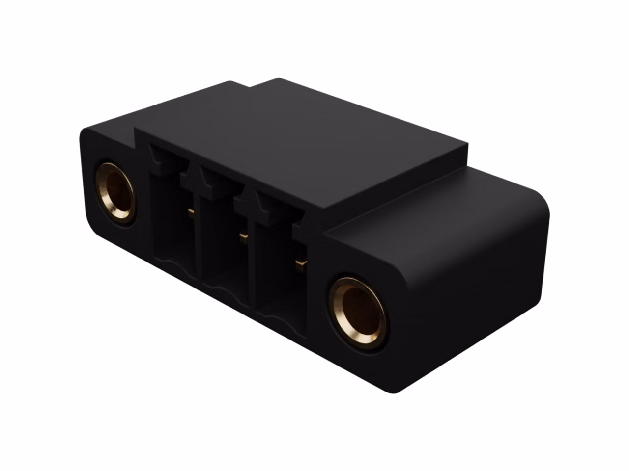3.50mm Pitch Eurostyle Right-Angle PCB Header, with Threaded Retention Inserts, Gold (Au) Plated, Black, 3 Circuits for sale