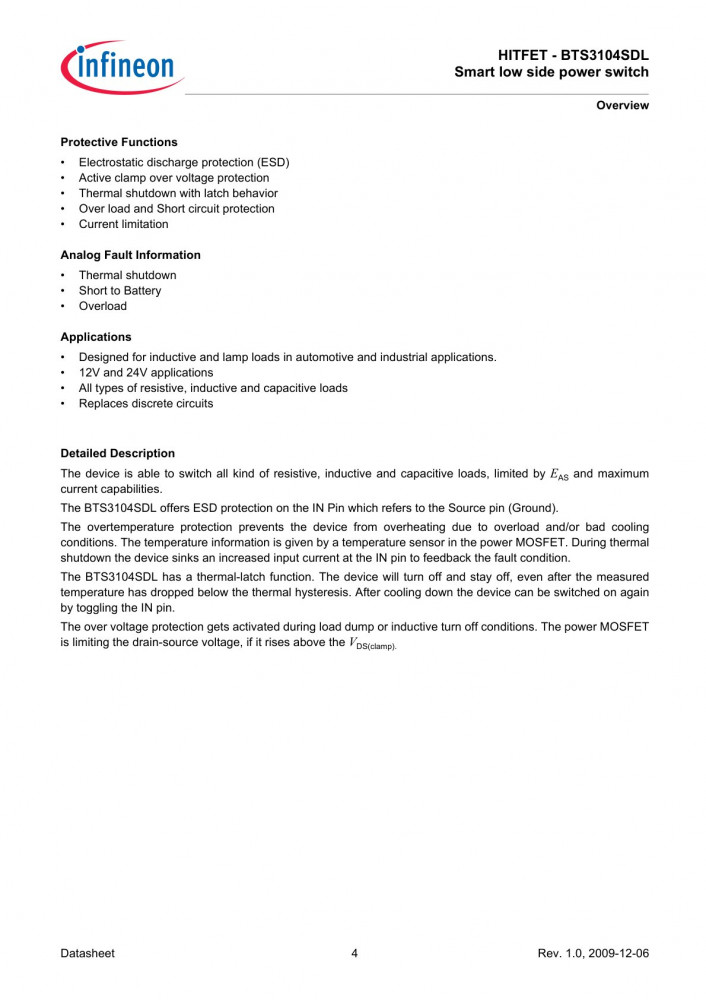 BTS3104SDL datasheet page 4