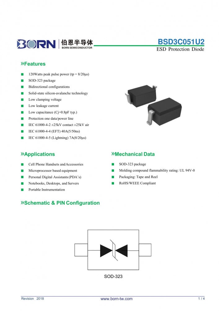 BSD3C051U2 datasheet page 1