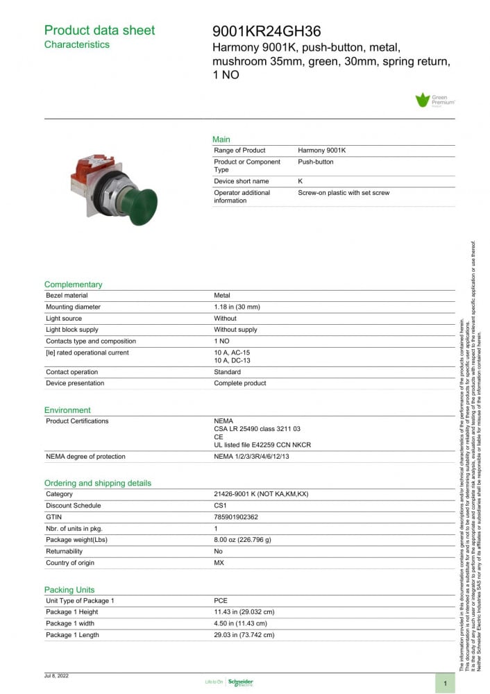 9001KR24GH36 technical document page 1