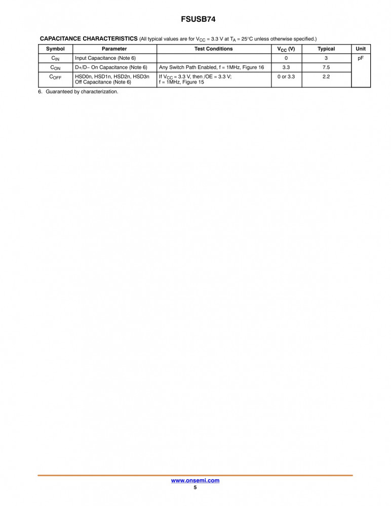 FSUSB74 technical document page 5
