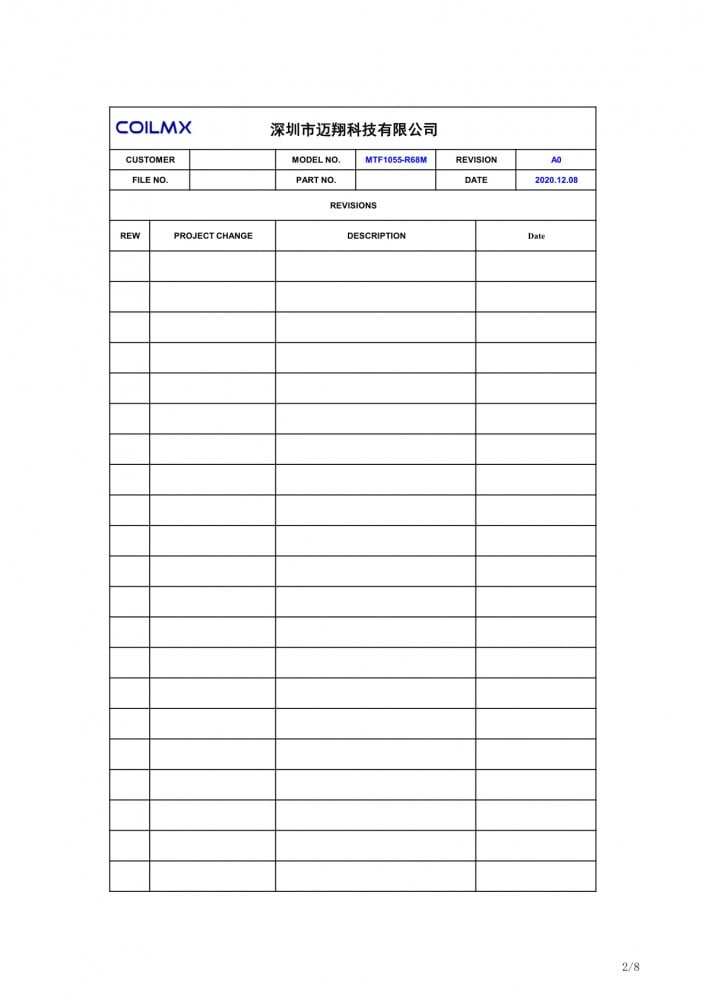MTF1055-R68M specification page 2
