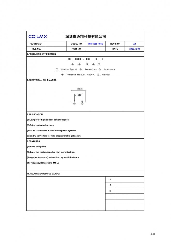MTF1055-R68M specification page 4
