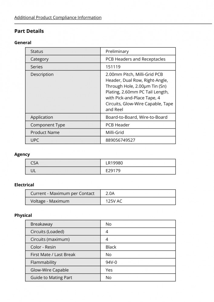 Molex Milli-Grid product specification page 2