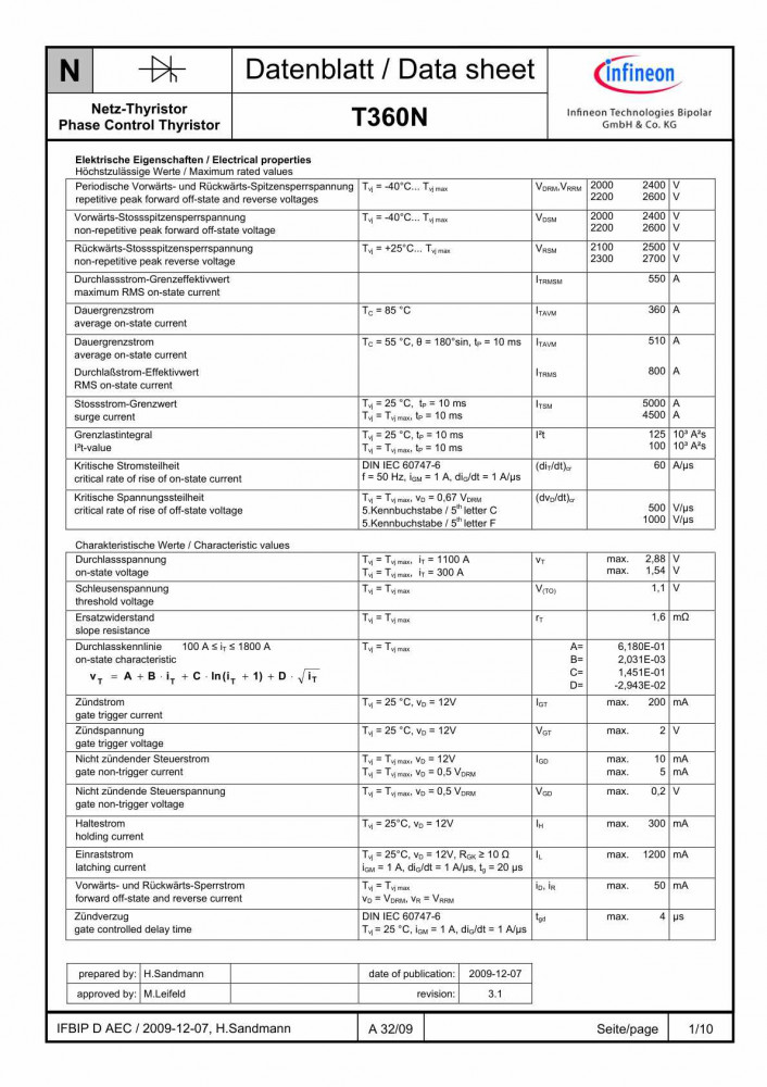 T360N26TOF datasheet page 1