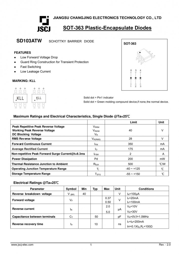 SD103ATW datasheet page 1