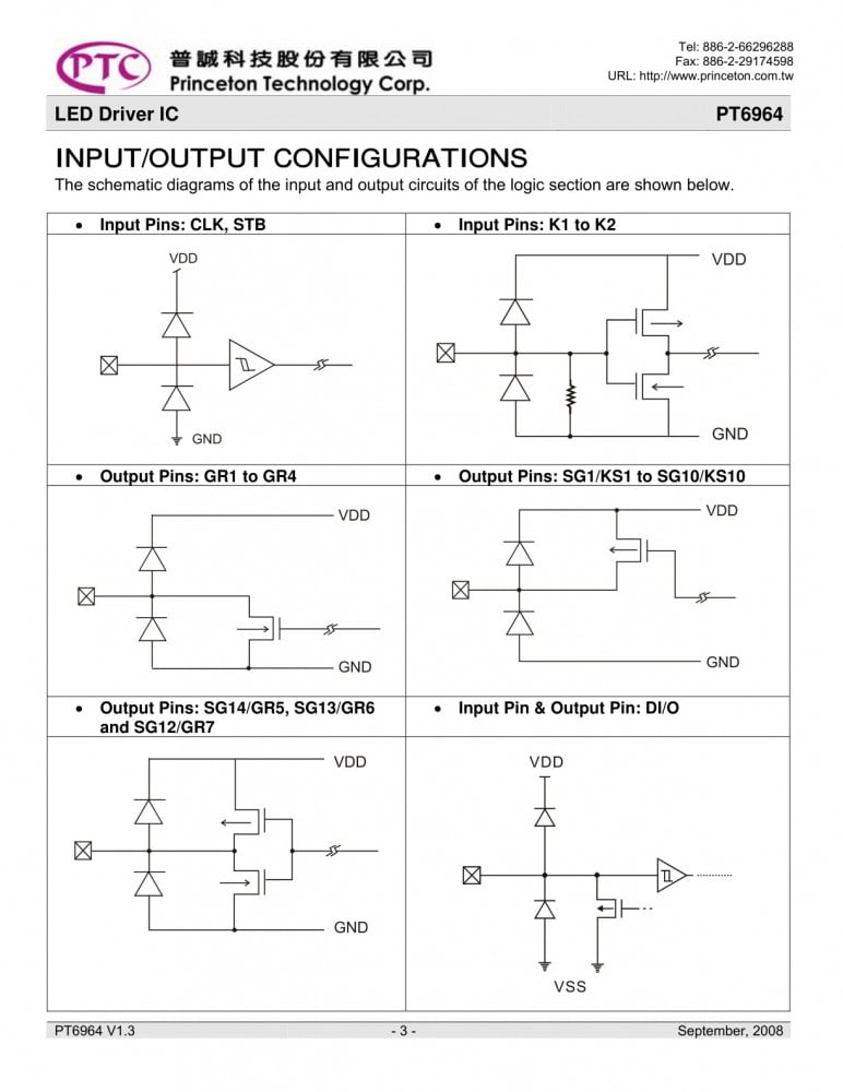PT6964 datasheet page 3