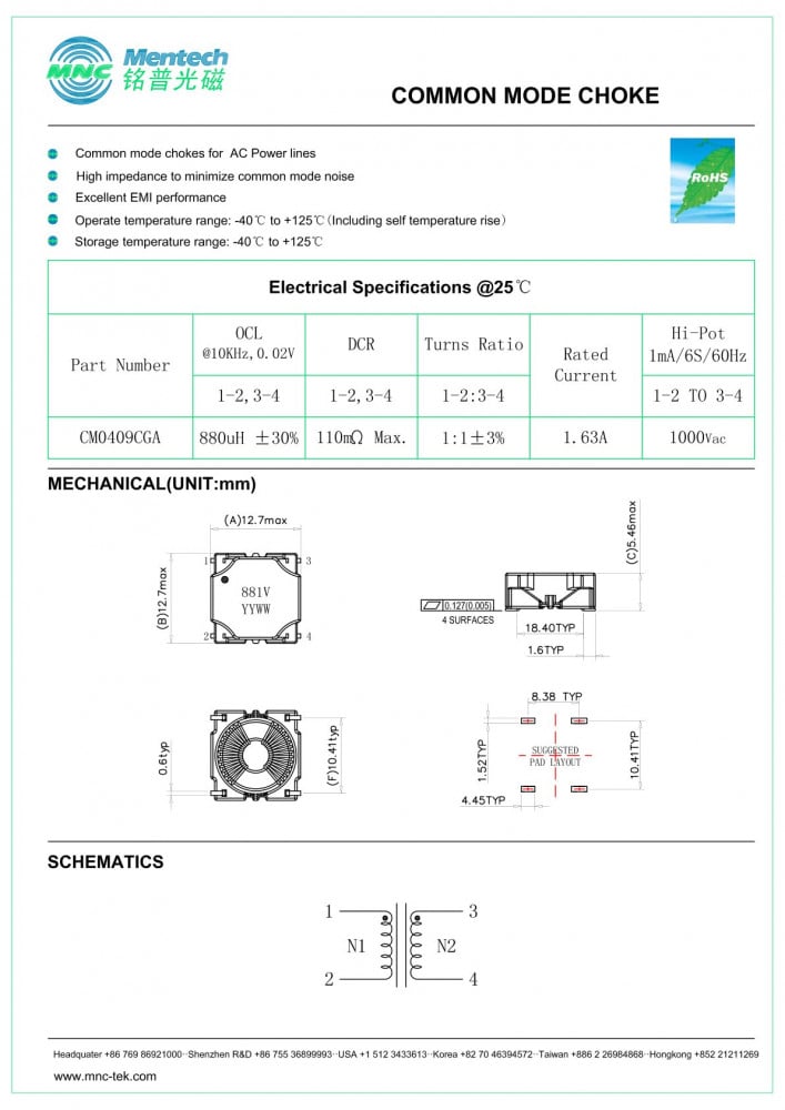 CM0409CGA technical document page