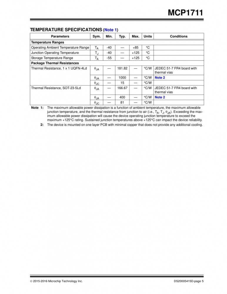 MCP1711 datasheet page 5