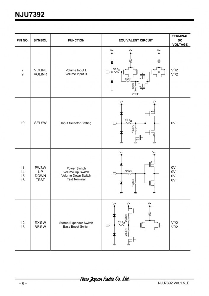 NJU7392 datasheet page 6