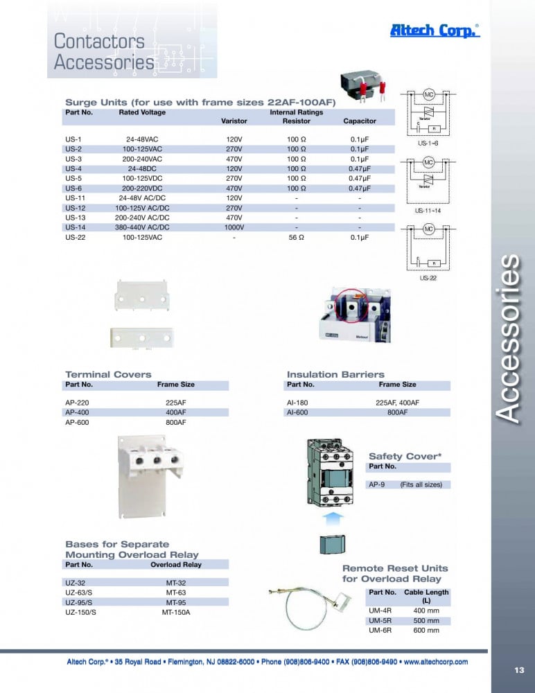 Altech surge units catalogue page