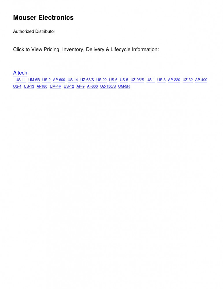Altech accessory catalogue page