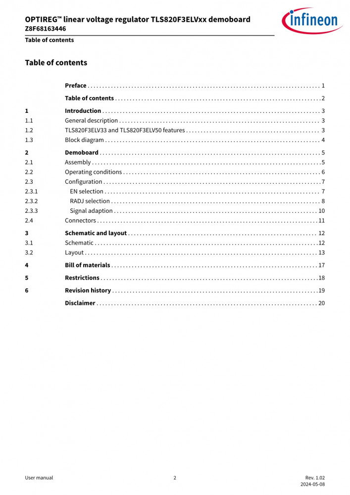 TLS820F3ELVxx demoboard document page 2