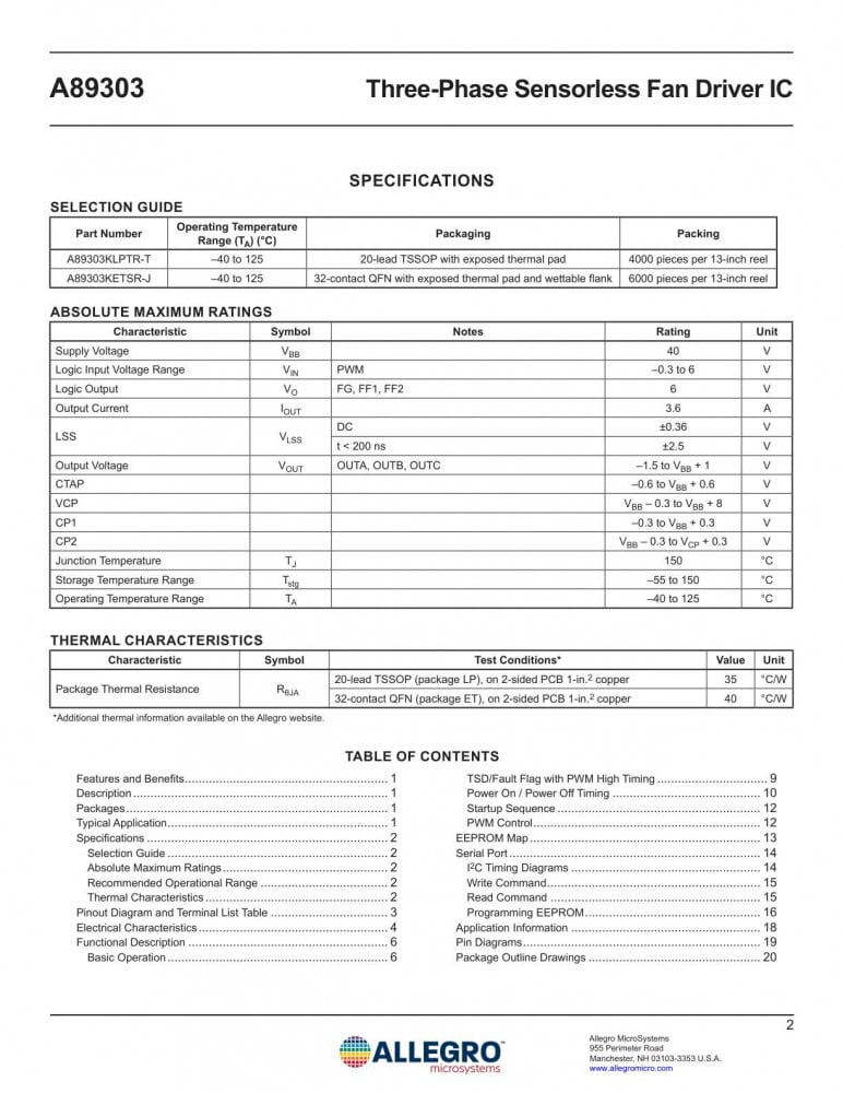A89303 datasheet page 2
