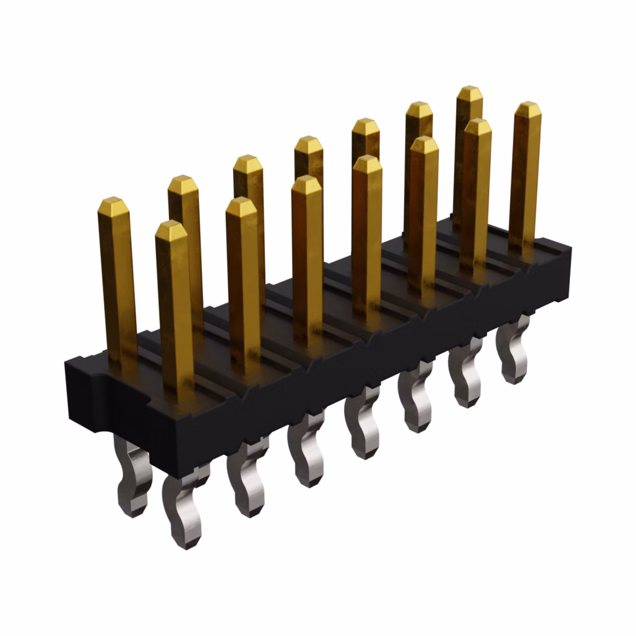 2.00mm Pitch Milli-Grid Straddle Mount Header, 14 Circuits, 0.38µm Gold (Au) Selective Plating, Lead-Free for sale