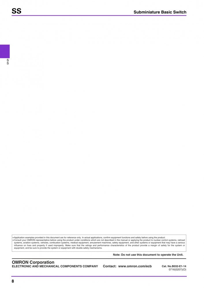 OMRON SS-5GL2 datasheet page 8