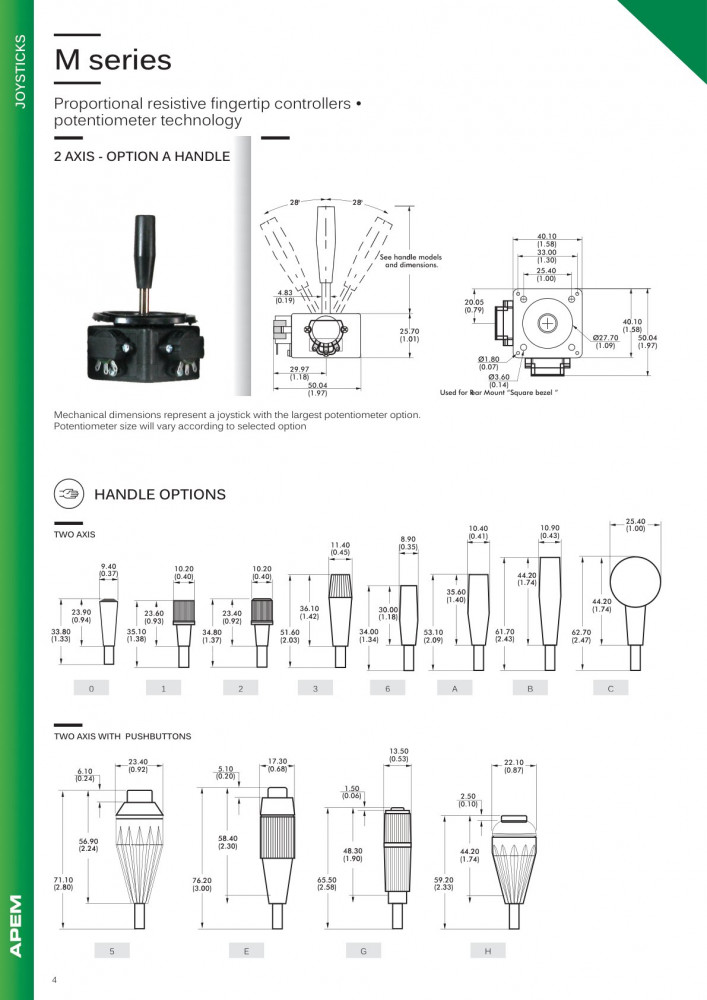 APEM M series documentation page 4