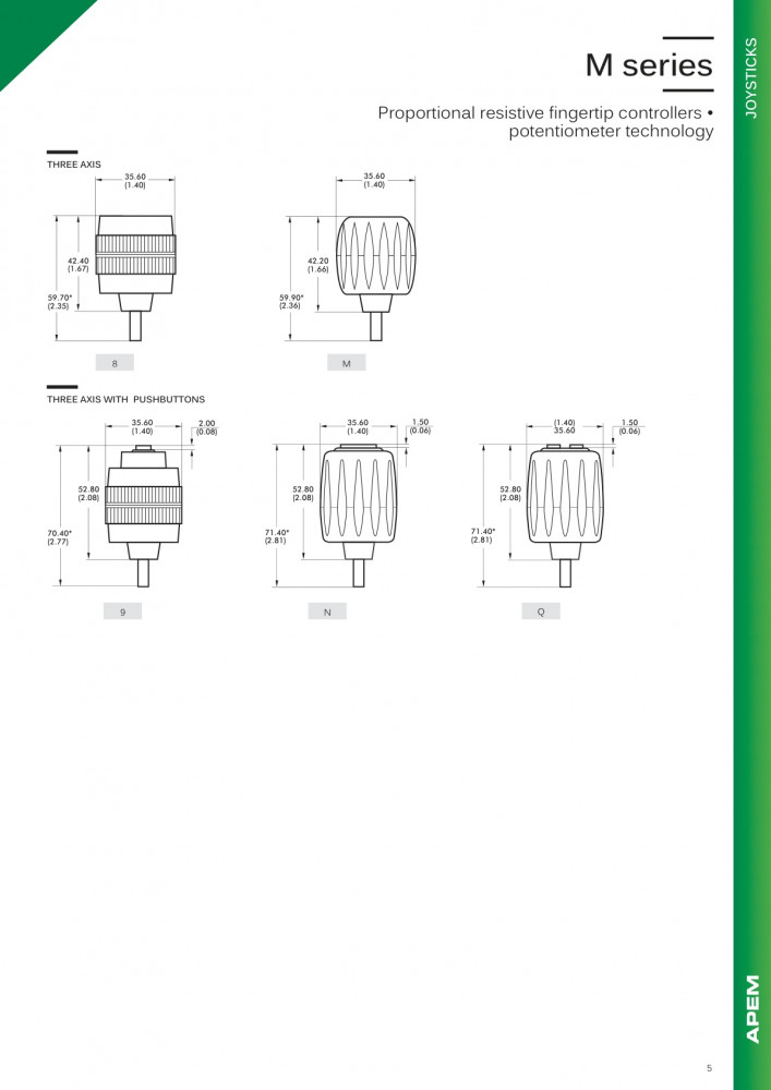 APEM M series documentation page 5