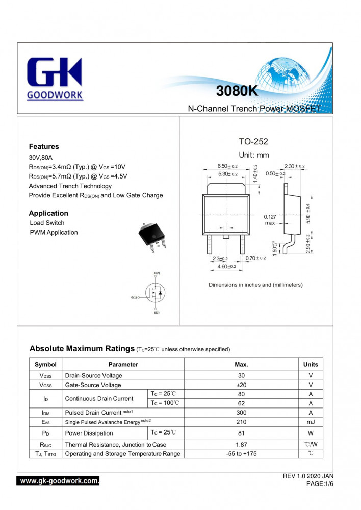 3080K-GK datasheet page 1