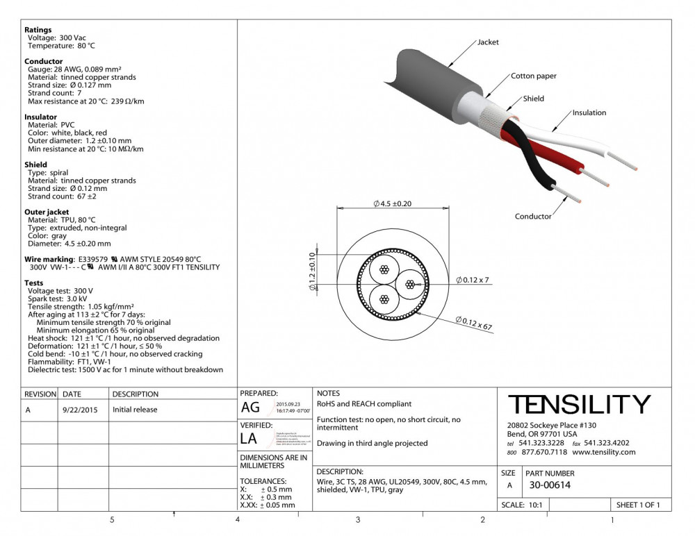 Tensility International 30-00614 product drawing
