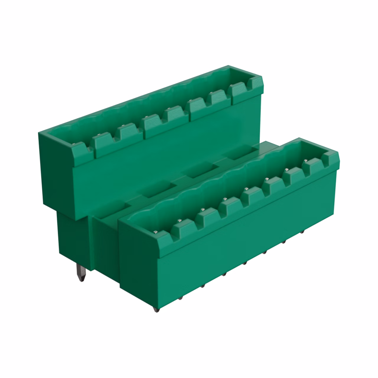 5.00mm Pitch Eurostyle Vertical Dual Level PCB Header, Closed Ends, Green Housing, 16 Circuits for sale