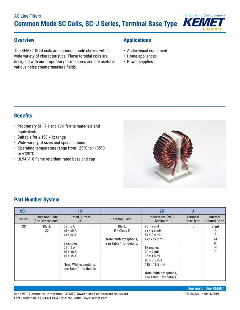 KEMET SC-J datasheet page 1