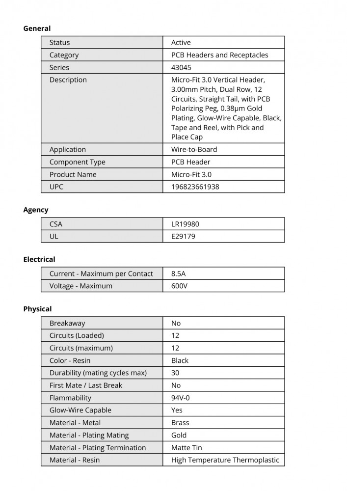 Product document image 2 for MOLEX 430451302