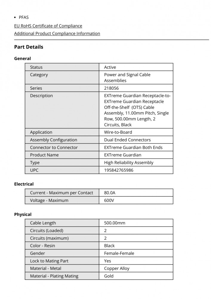 MOLEX 2180560205 product drawing, page 2