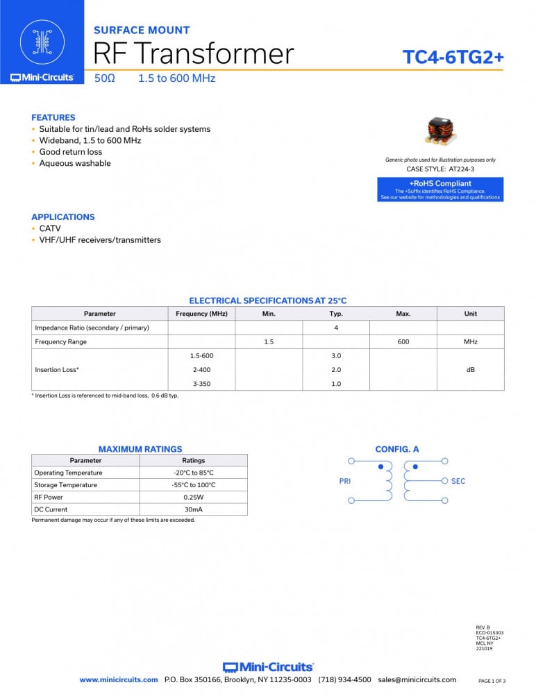 TC4-6TG2+ datasheet page 1
