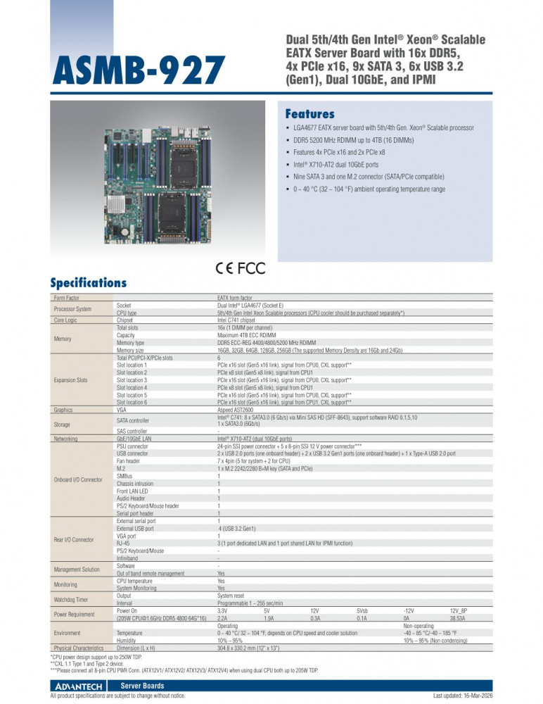 ASMB-927 product documentation page 1