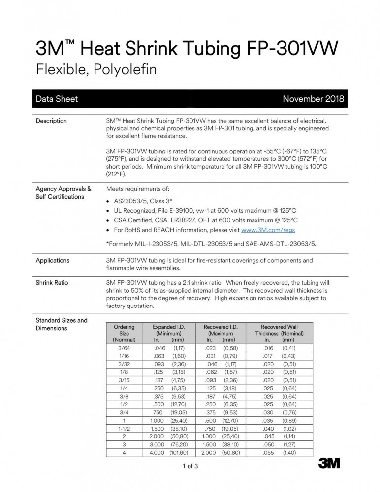 3M FP-301VW datasheet page 1