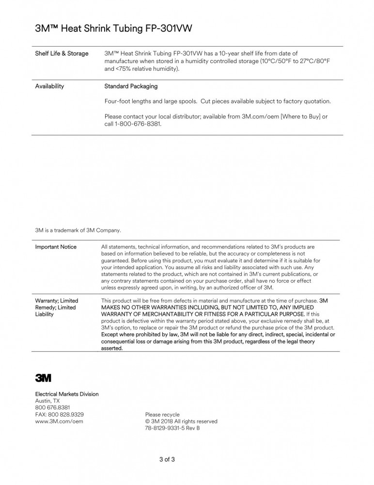 3M FP-301VW datasheet page 3