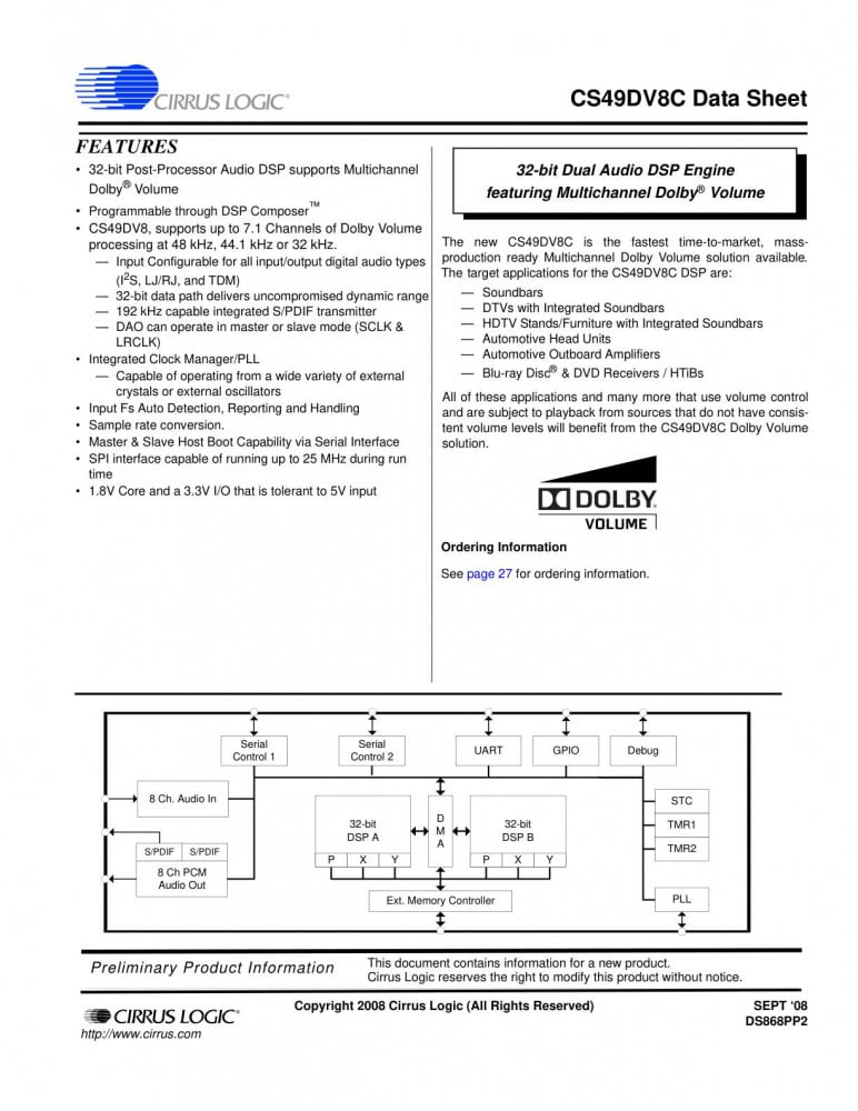 CS49DV8C datasheet page 1