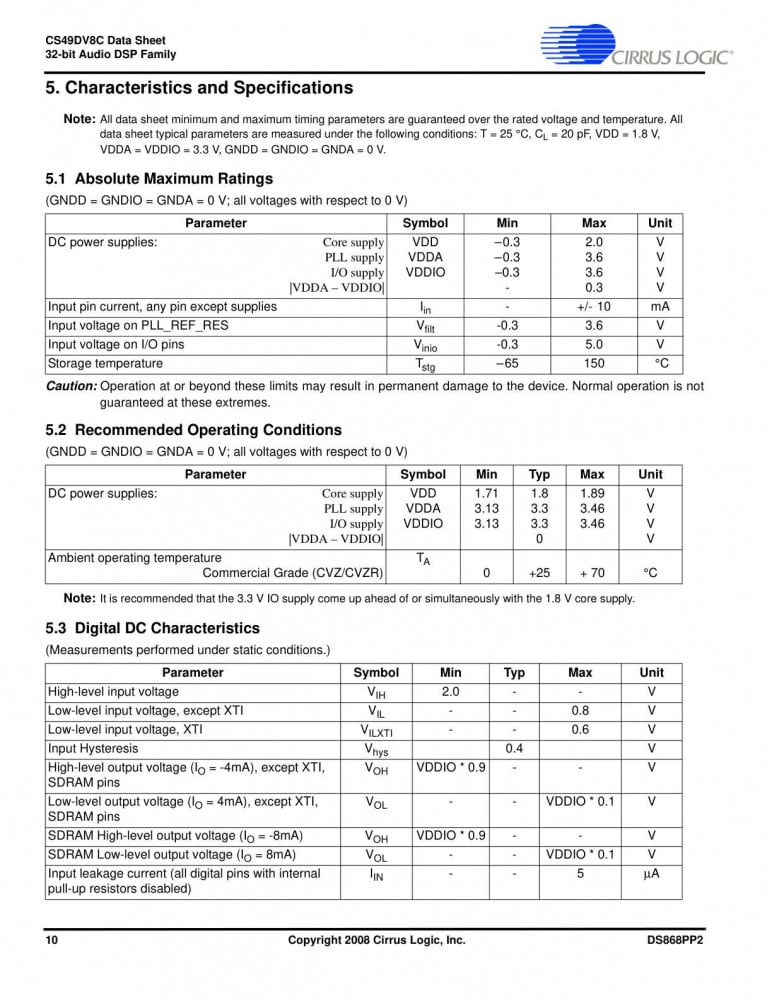 CS49DV8C datasheet page 10